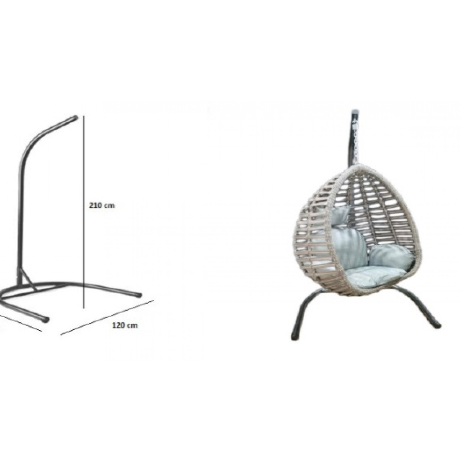 5397 G ΚΟΥΝΙΑ ΚΡΕΜΑΣΤΗ WICKER ΜΕ ΒΑΣΗ ΥΛΙΚΟ ΑΛΟΥΜΙΝΙΟ ΣΚΕΛΕΤΟΣ ΚΑΙ ...