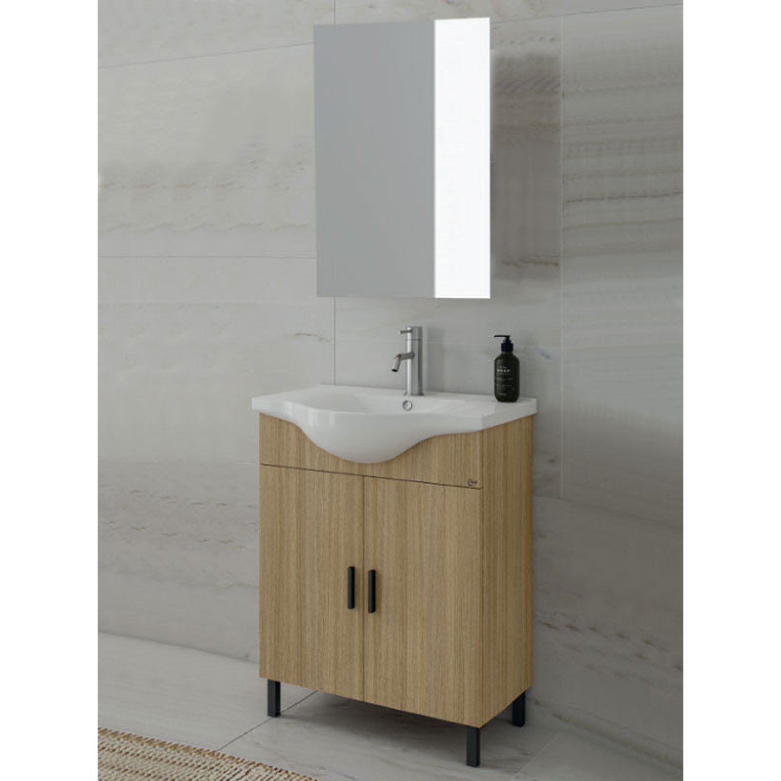 Drop Luna 65 Slavonia Oak 5FLUM65SO Έπιπλο Μπάνιου Μελαμινικό