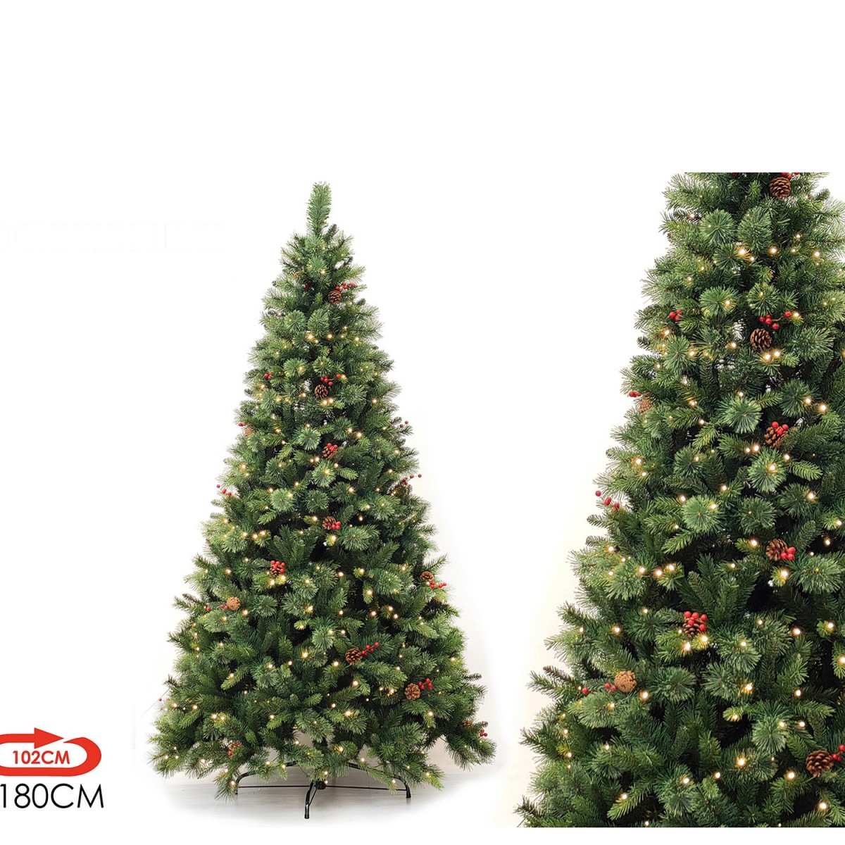 Χριστουγεννιάτικο Δέντρο Sirin PVC/PP/PE Με 350 LED 180cm