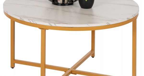 ΤΡΑΠΕΖΙ ΣΑΛΟΝΙΟΥ HM9420.01 WHITE MARBLE ΜΕΛΑΜΙΝΗ-ΧΡΥΣΗ ΜΕΤΑΛΛΙΚΗ ΒΑΣΗ ...