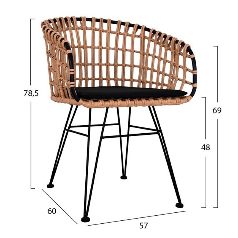 ΣΕΤ 4ΤΜΧ ΤΡΑΠΕΖΙ ΜΕ ΠΑΓΚΑΚΙ & 2 ΠΟΛΥΘΡΟΝΕΣ ALLEGRA WICKER ΜΠΕΖ HM10600 ...
