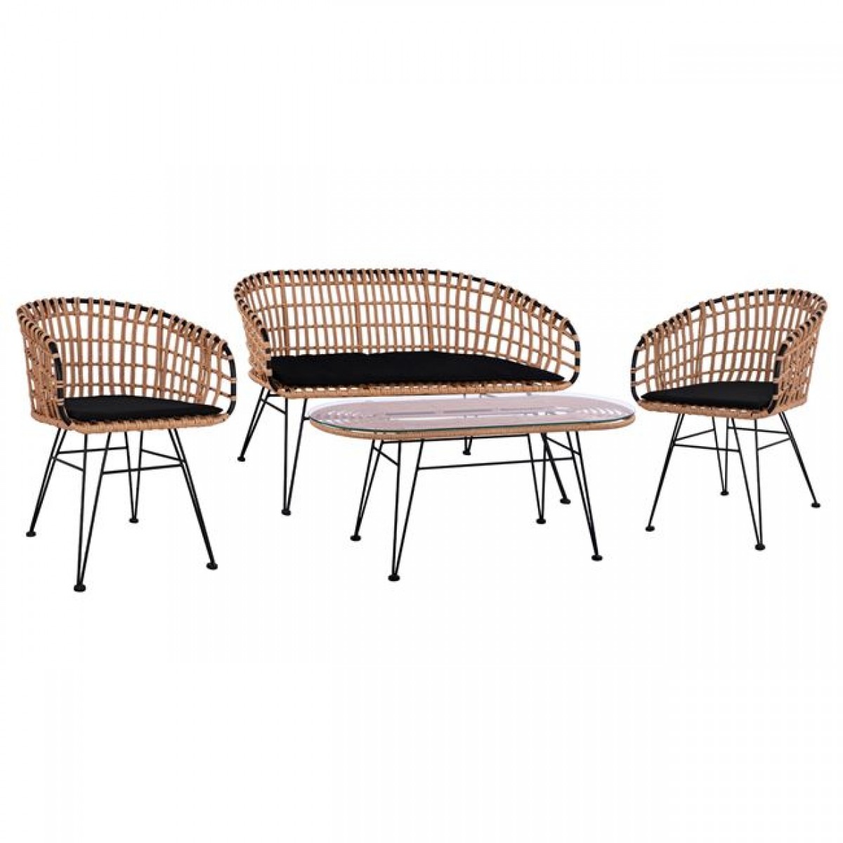 ΣΕΤ 4ΤΜΧ ΤΡΑΠΕΖΙ ΜΕ ΠΑΓΚΑΚΙ & 2 ΠΟΛΥΘΡΟΝΕΣ ALLEGRA WICKER ΜΠΕΖ HM10600 ...