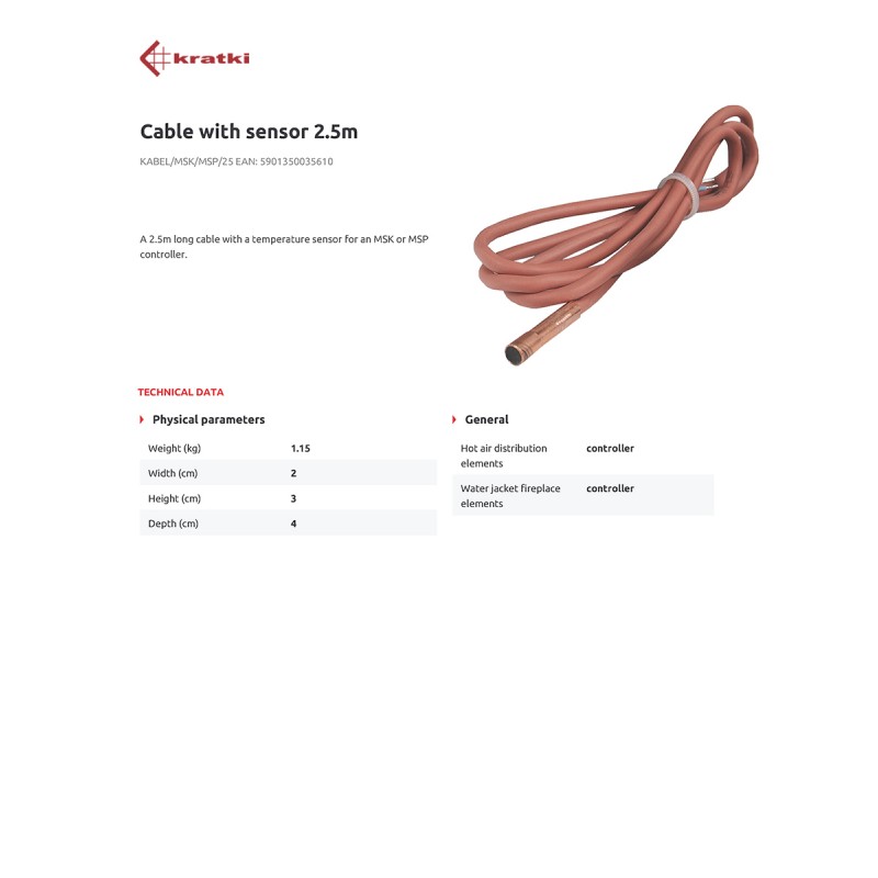 KRATKI KABEL/MSK/MSP/25 ΚΑΛΩΔΙΟ ΜΕ ΑΙΣΘΗΤΗΡΑ ΓΙΑ ΗΛΕΚΤΡΟΝΙΚΟΥΣ ΠΙΝΑΚΕΣ ...