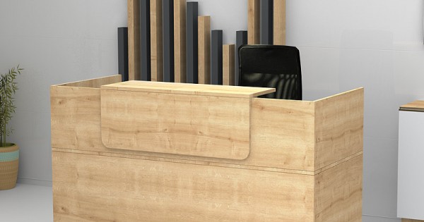 Γραφείο Υποδοχής - Reception Lemmon Megapap Χρώμα Φυσικό Οξιάς ...