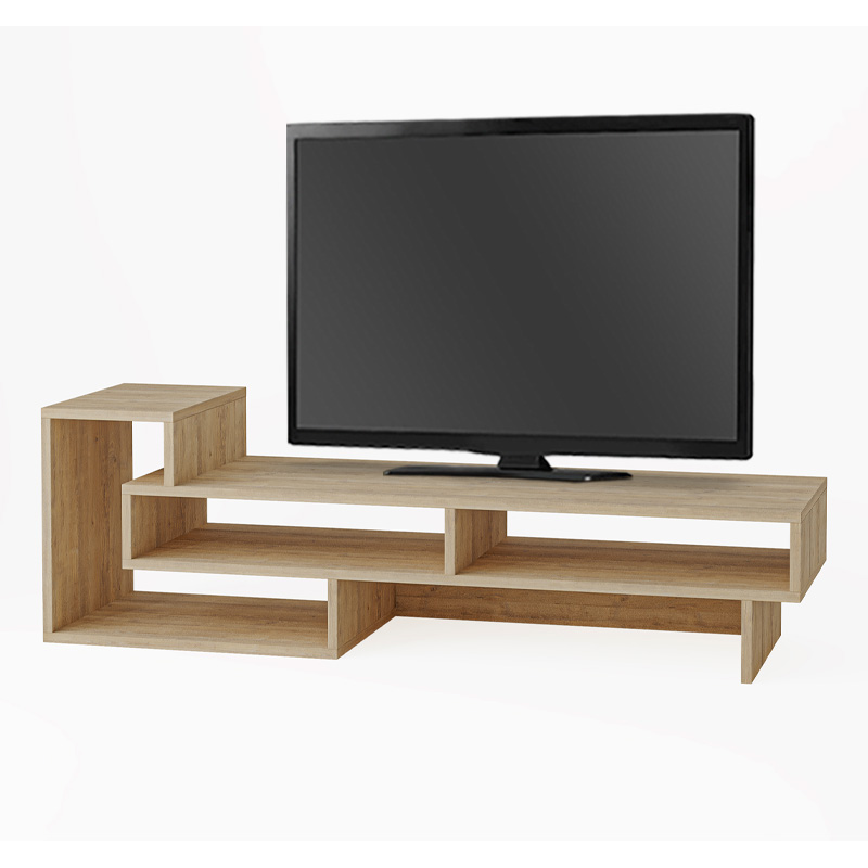 Έπιπλο Τηλεόρασης Tetra Megapap Χρώμα Sapphire Oak 136,7X40X42Εκ.