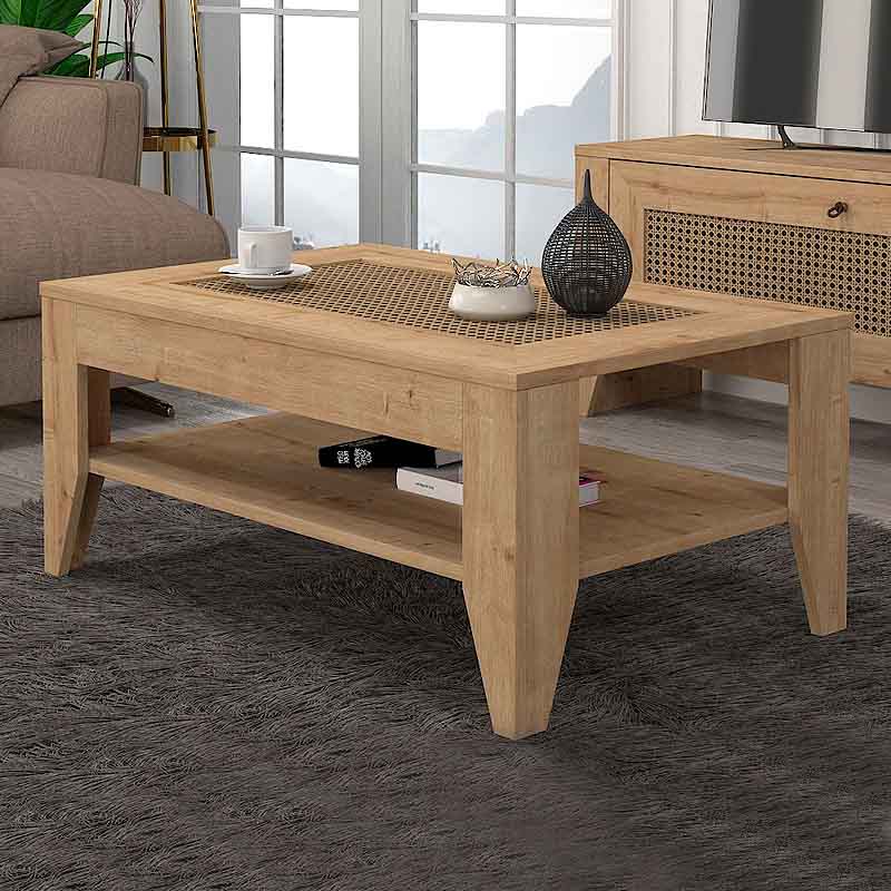 Τραπεζάκι Σαλονιού Madura Megapap Χρώμα Sapphire Oak 90X60X40Εκ.