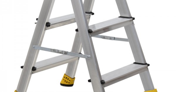 Σκάλα Double Step Perilla Αλουμινίου 3+3 Σκαλοπάτια 62Εκ.